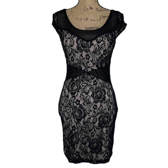 a'gaci | Dresses | Agaci Black Lace Mini Dress | Poshmark